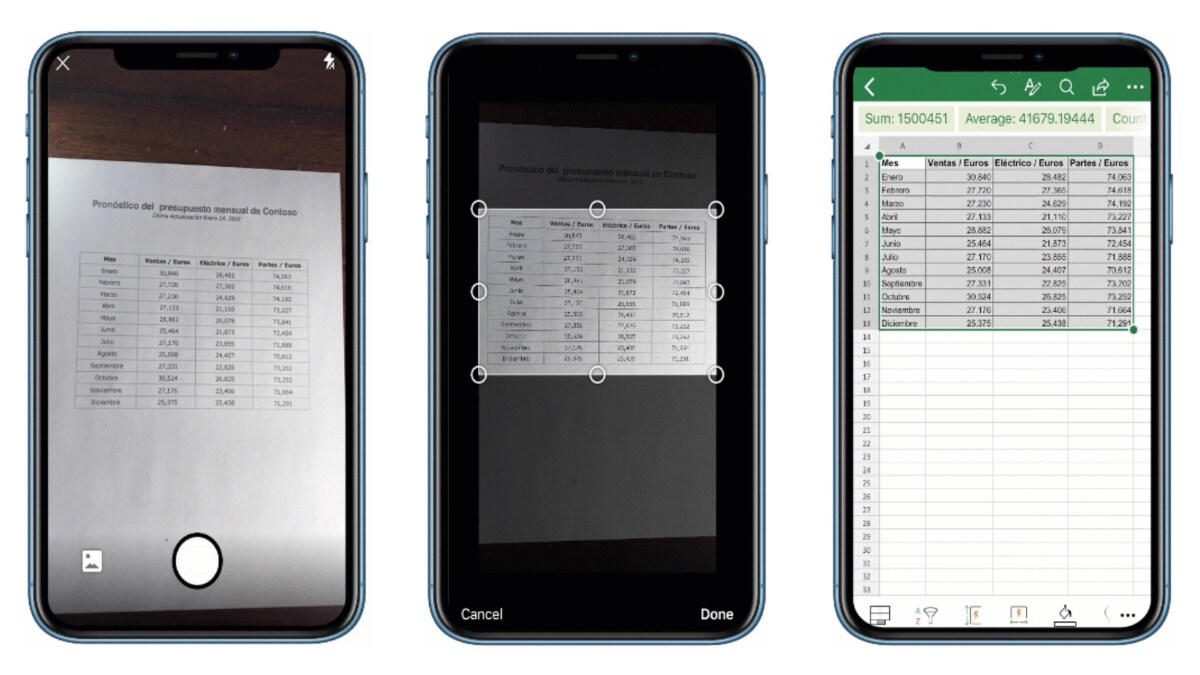 Microsoft Excel For IPhone Now Lets You Convert Paper Based Tables Into 