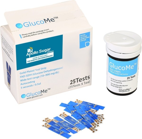 Apollo Sugar ASCLGLS25 Glucometer Strips (25 Strips) Price in India ...