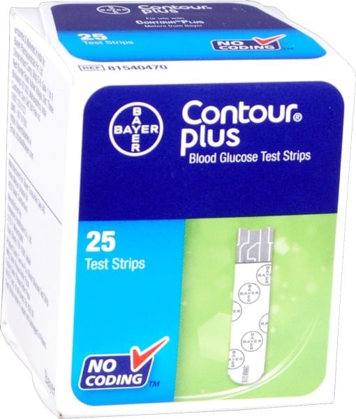 Bayer Contour Plus Glucometer Strips (25 Strips) Price in India ...