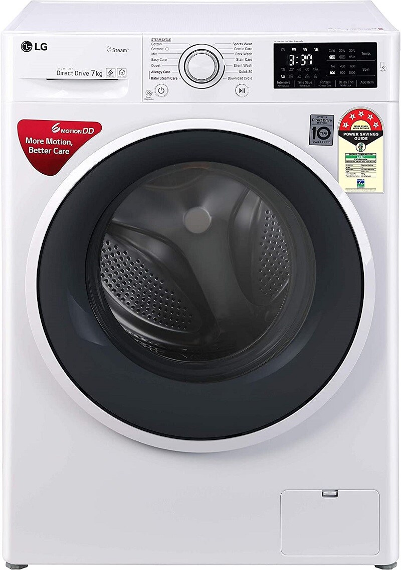 LG 7 kg Fully Automatic Front Load Washing Machine (FHT1007ZNW.ABWQEIL ...