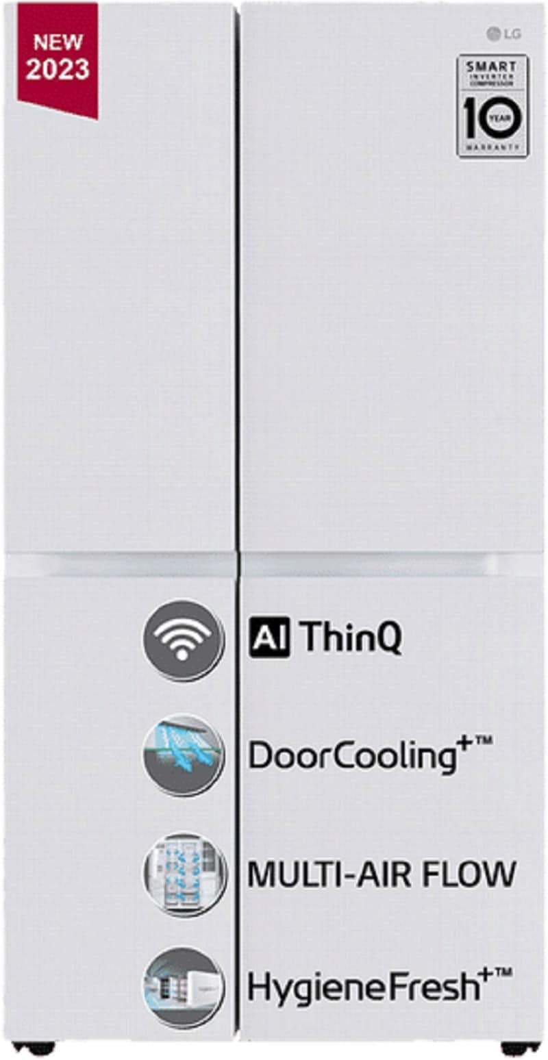 LG 650 L Frost Free Side by Side 3 Star Refrigerator (GLB257DLW3) Price ...