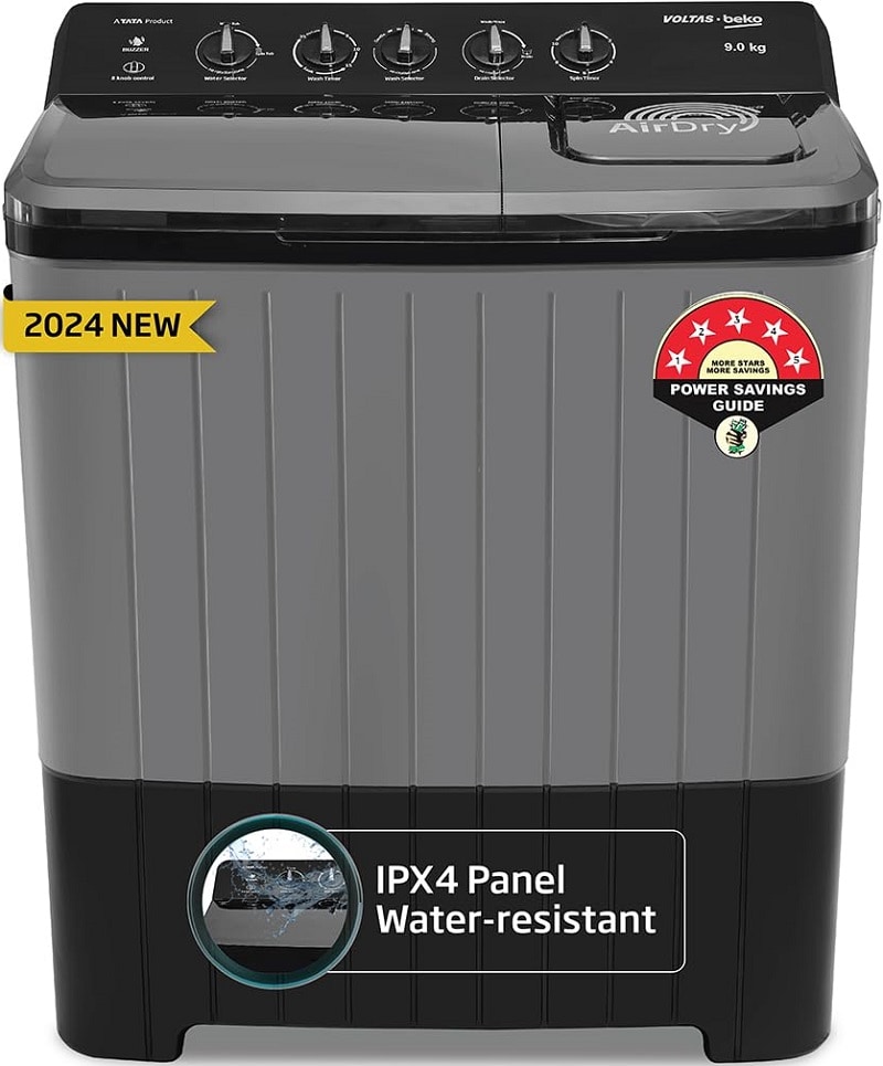 Voltas Beko 9 kg Semi Automatic Top Load Washing Machine (WTT90UHA ...