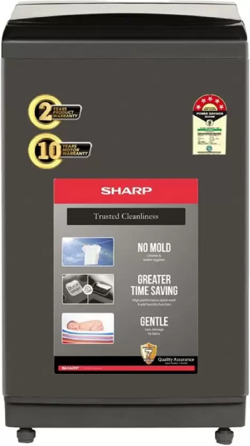 Sharp 9 kg Fully Automatic Top Load Washing Machine (ES-T90N-GY) Online ...