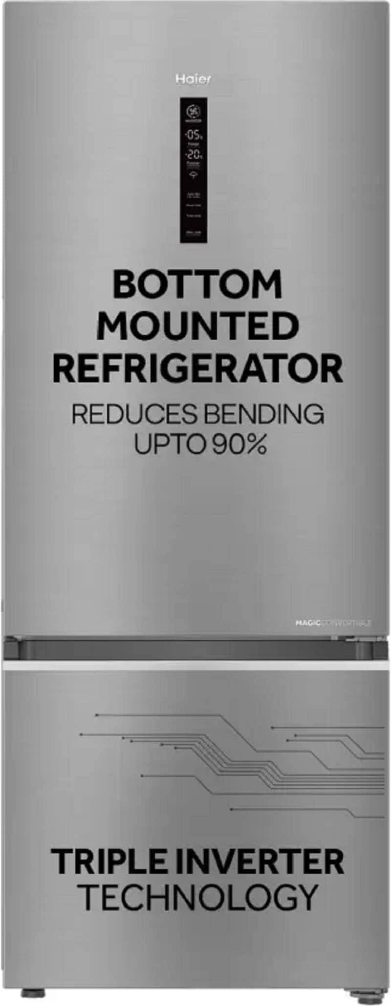 Haier 355 L Frost Free Double Door Bottom Mount 3 Star Refrigerator ...