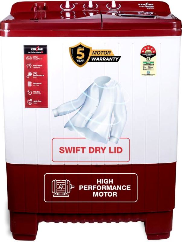Kenstar 8.5 kg Semi Automatic Top Load Washing Machine (KSSA855NNNMM ...