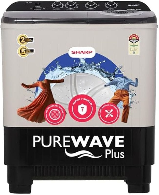 Sharp 14 kg Semi Automatic Top Load Washing Machine (ES-SD140NB-TS ...