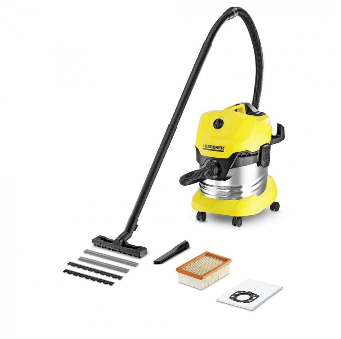 Karcher WD4 PRE Wet And Dry Vacuum Cleaner (Silver & Yellow) Price in ...